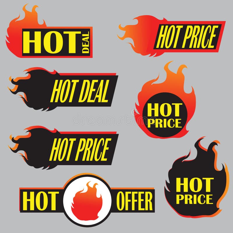 Fire Hot Price Labels Vector Stock Vector - Illustration of ...