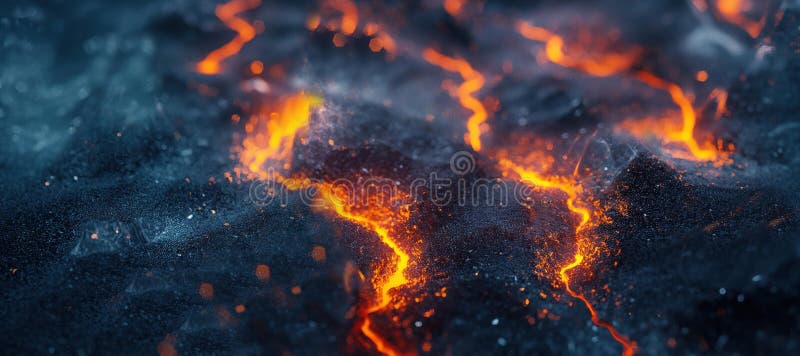 Fire Hot Stone Crack Texture Background, Heat, Lava Stock Illustration ...
