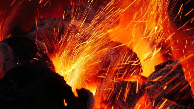 Fire in a hot stove stock photo. Image of broken, color - 142213060