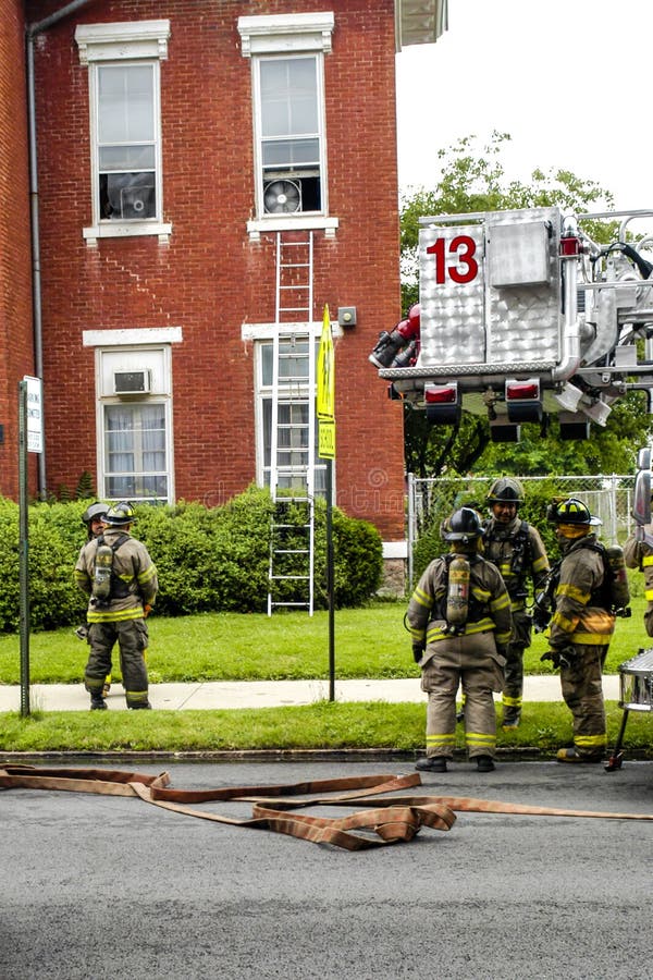Firemen at a House Fire in Toledo, Ohio Editorial Image - Image of high ...