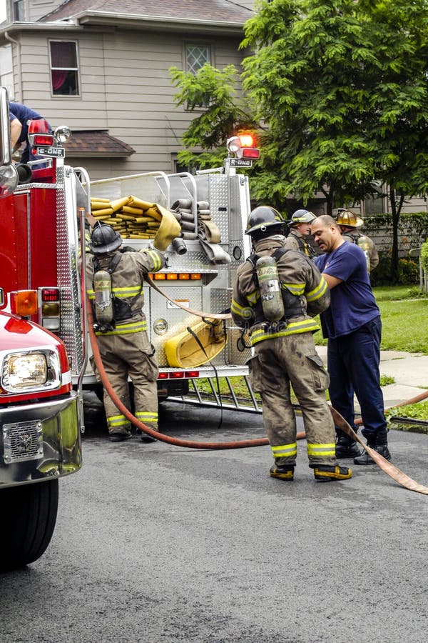 Firemen at a House Fire in Toledo, Ohio Editorial Stock Image - Image ...