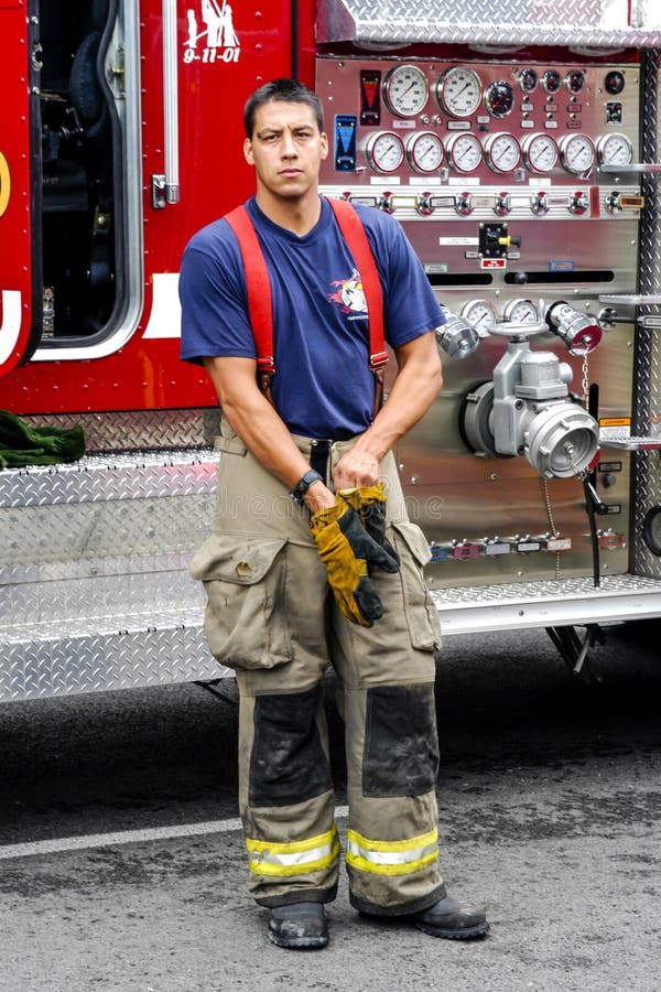 A Fireman at a House in Downtown Toledo Editorial Stock Photo - Image ...
