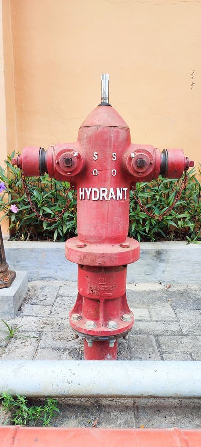 Fire hydrant on building stock image. Image of extinguisher - 255962287