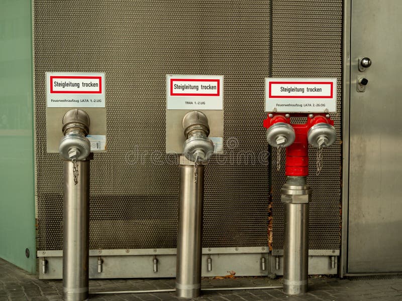 Fire Hydrant at the Building. Stock Photo - Image of extinguisher ...