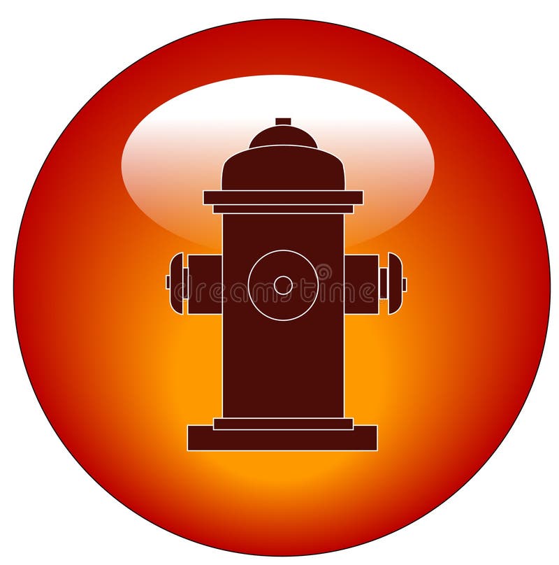 Fire Hydrant Button or Icon Stock Vector - Illustration of protect ...