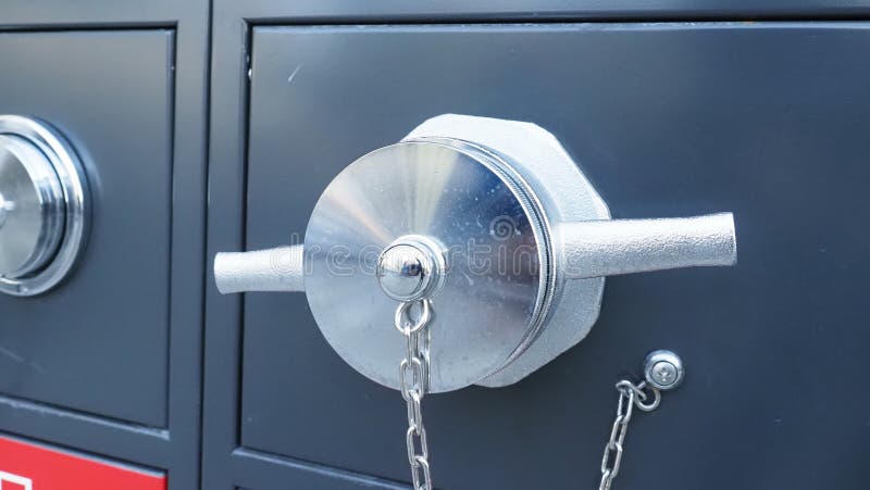 Fire Hydrant Cap and Plug with Chain in Japan Stock Photo - Image of ...
