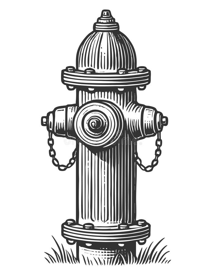 Fire Hydrant Engraving Sketch Vector Illustration Stock Illustration ...
