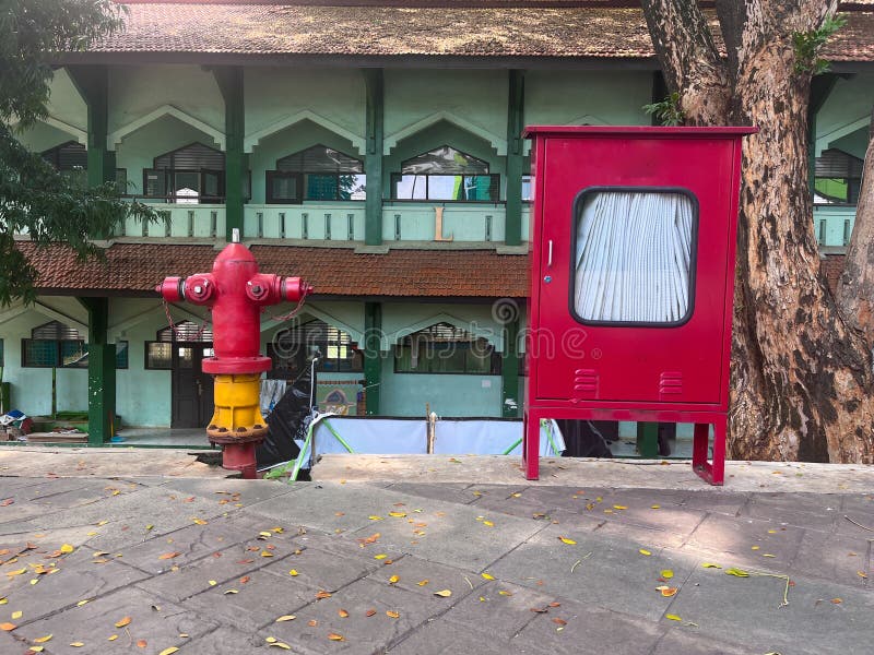 Fire Hydrant and Fire Hose Reel at Outdoor, Stock Image - Image of safe ...