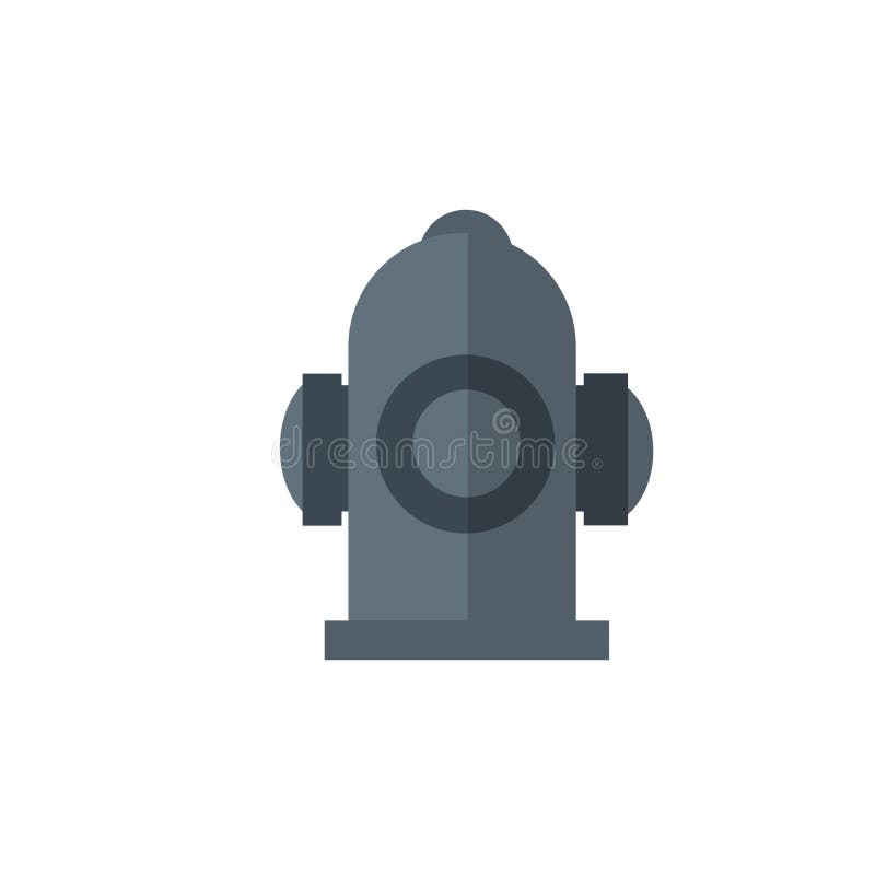 Fire Hydrant. Flat Cartoon Illustration. Grey Icon of Fire Fighting ...
