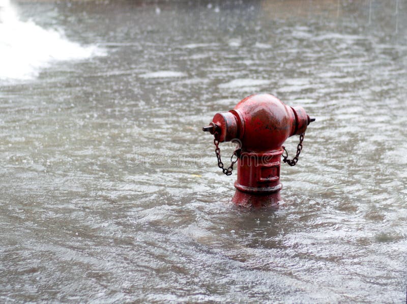 Fire hydrant the flood stock image. Image of outside - 159725561