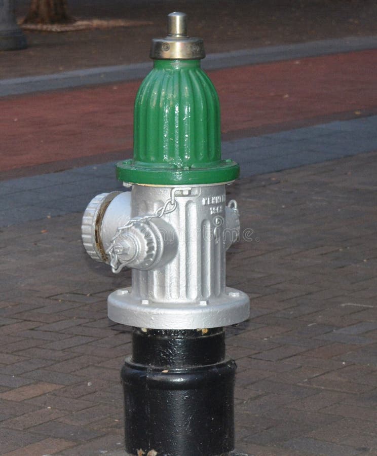 Fire Hydrant Green Cap stock photo. Image of green, city - 44376092