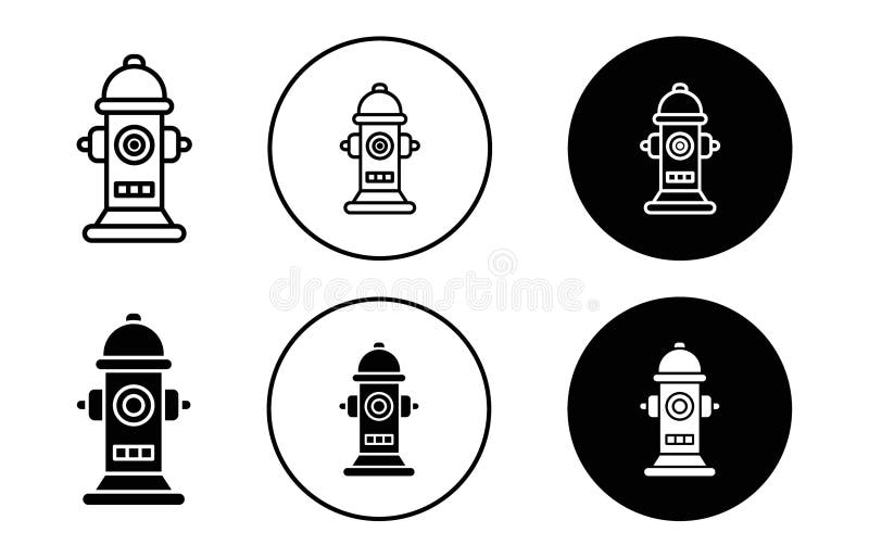 Fire Hydrant Icon Outline Flat Icon Stock Vector - Illustration of ...