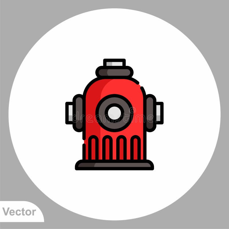 Fire Hydrant Vector Icon Sign Symbol Stock Vector - Illustration of ...