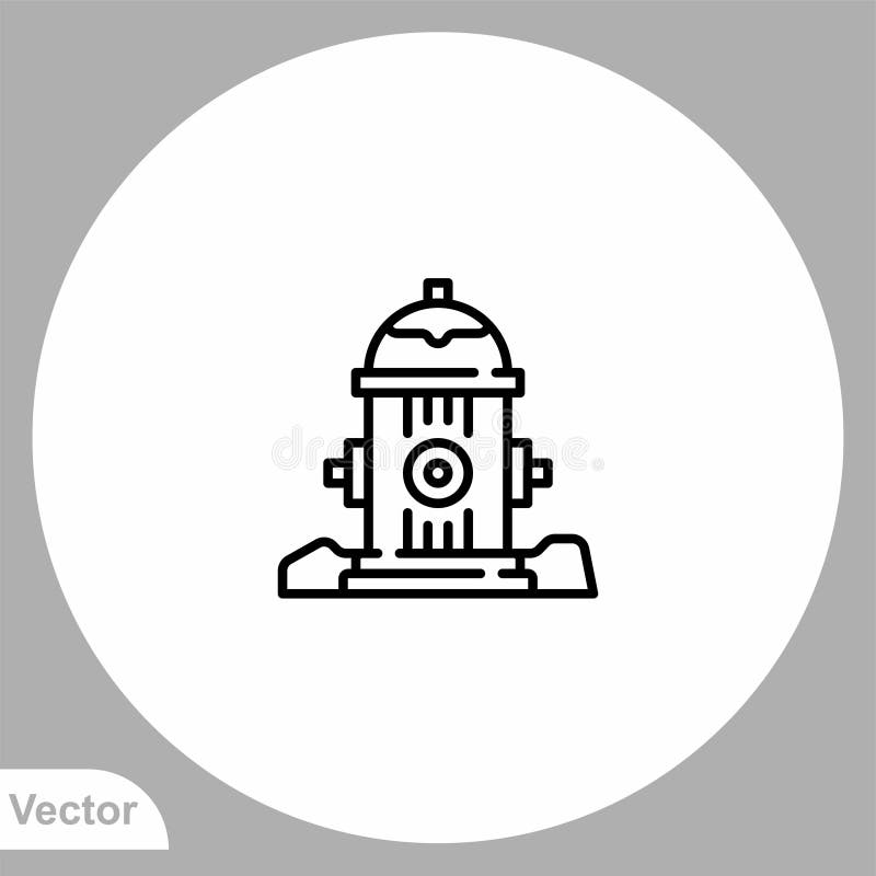 Fire Hydrant Vector Icon Sign Symbol Stock Illustration - Illustration ...