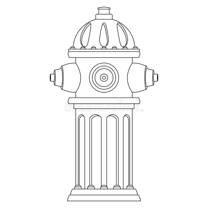 Fire Hydrant in Outline Style Stock Illustration - Illustration of ...