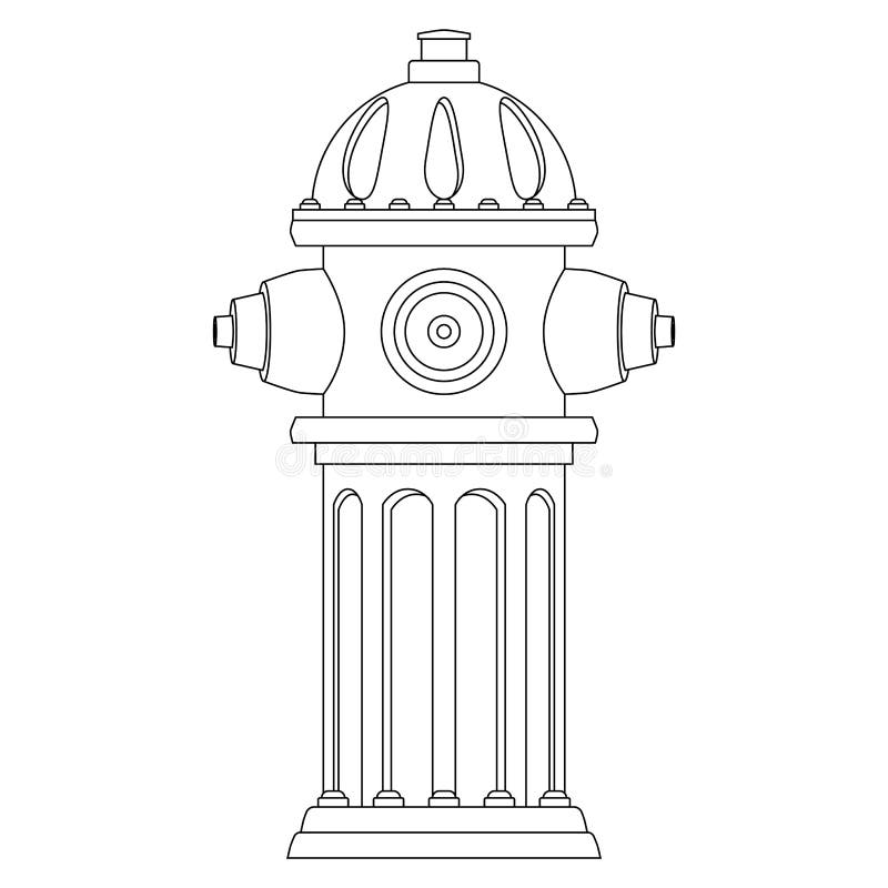 Fire Hydrant in Line Art Style Stock Illustration - Illustration of ...