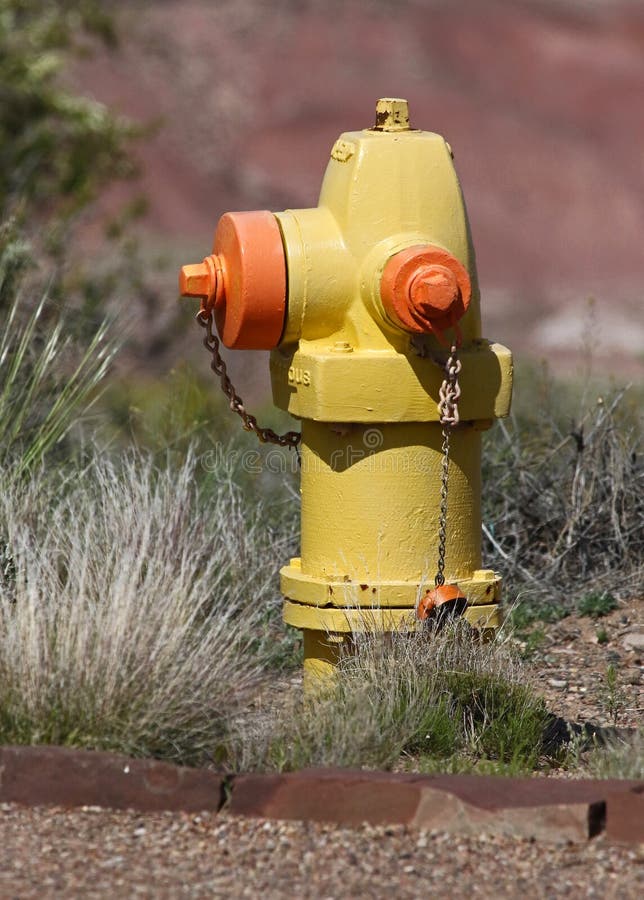 Fire Hydrant stock image. Image of fireplug, yellow, lone - 60358465