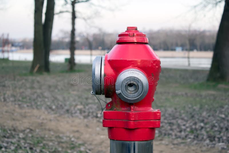 Fire Hydrant in Nature by the River Stock Photo - Image of safety ...