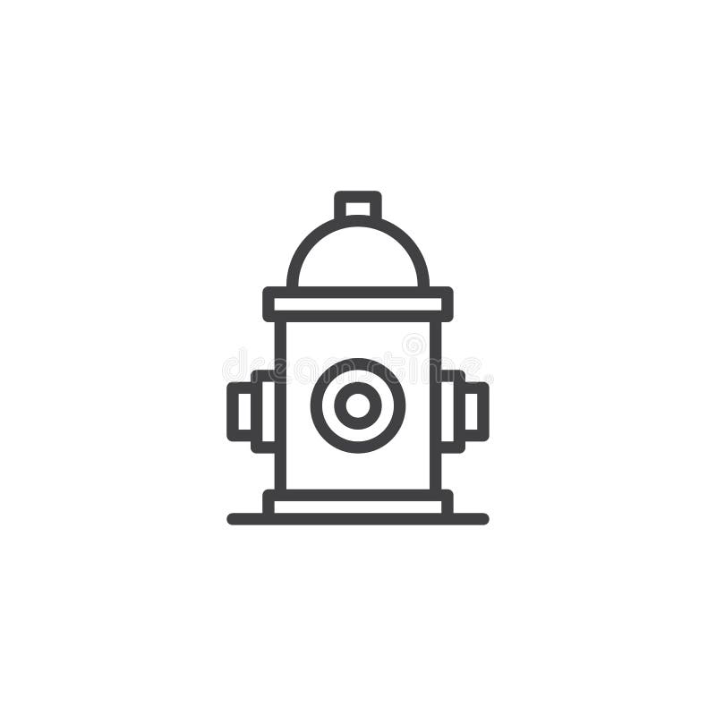 Fire hydrant outline icon stock vector. Illustration of outline - 114258386
