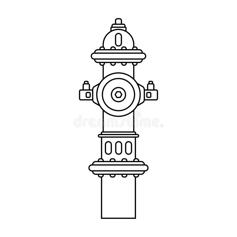 Fire Hydrant Outline Icon Illustration on White Background Stock Vector - Illustration of safe ...