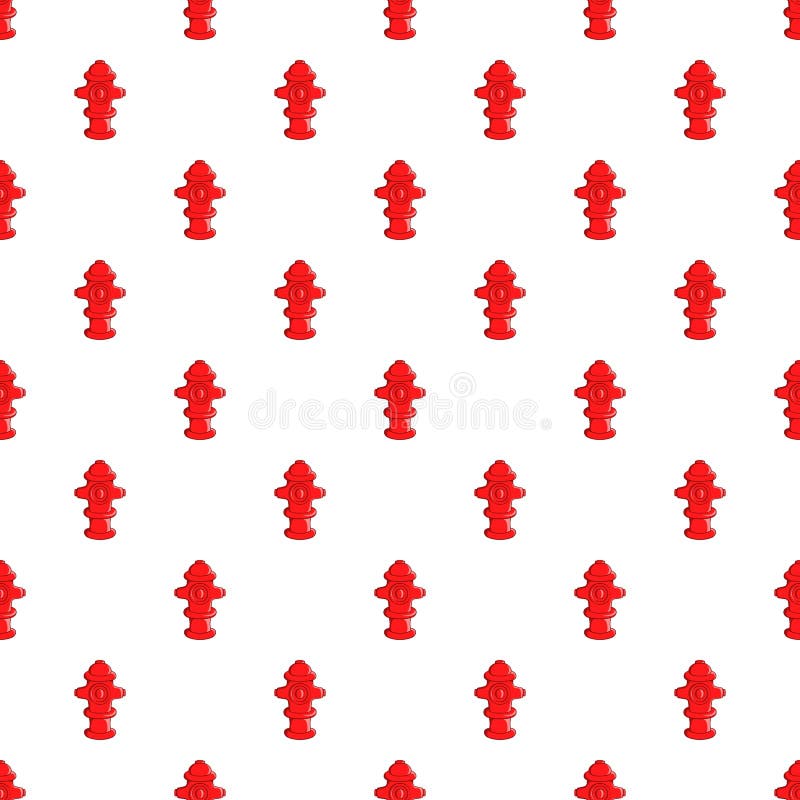 Fire Hydrant Pattern, Cartoon Style Stock Vector - Illustration of ...