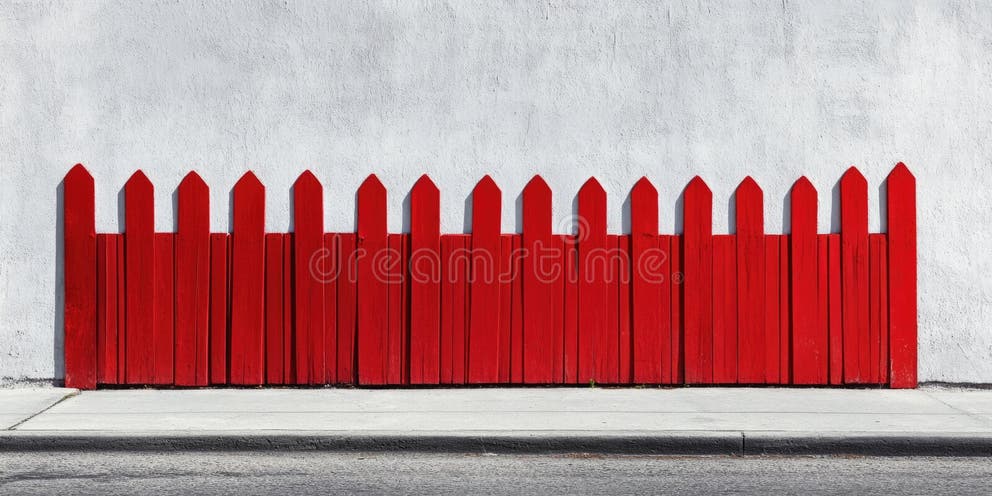 Fire Hydrant on Red Fence stock photo. Image of scene - 385083506