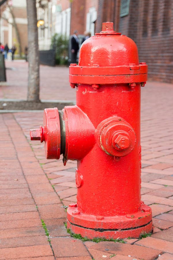 Fire Hydrant on the Sidewalk Stock Photo - Image of sidewalk, bricks ...