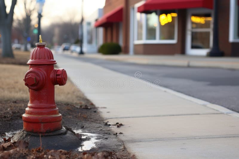 Fire Hydrant on a Sidewalk with a Hose Attached Stock Photo - Image of utility, municipal: 293953318