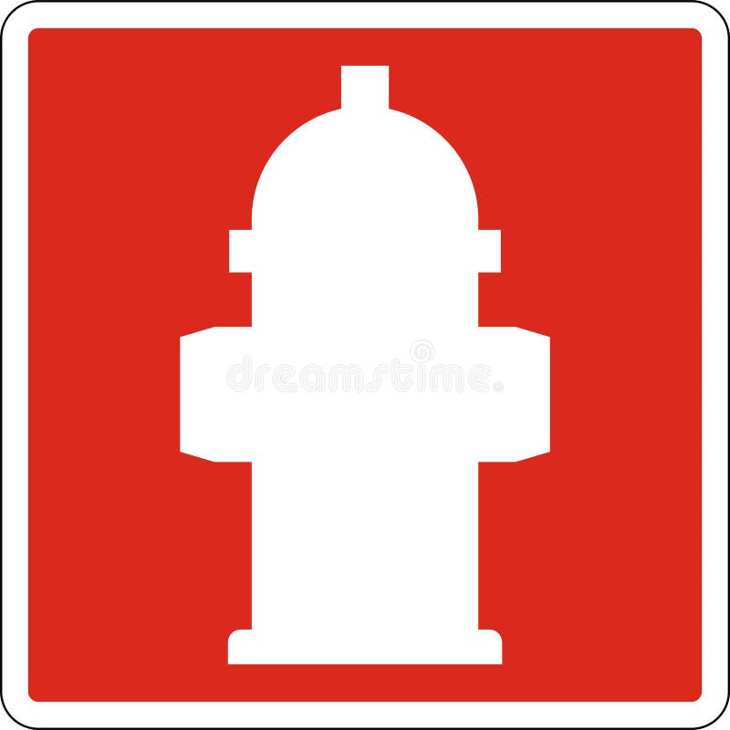 Fire Hydrant Sign on Red Background Stock Vector - Illustration of ...