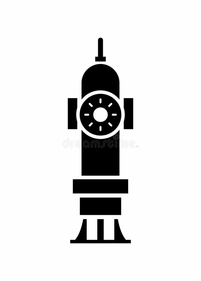 Fire Hydrant. Simple Illustration in Black and White Stock Vector ...