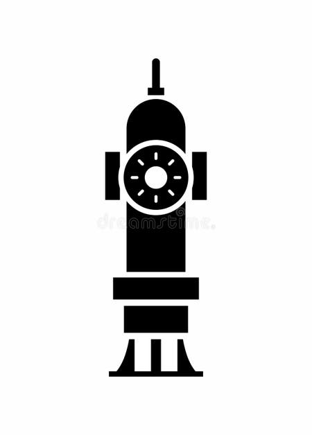 Fire Hydrant. Simple Illustration in Black and White Stock Vector ...