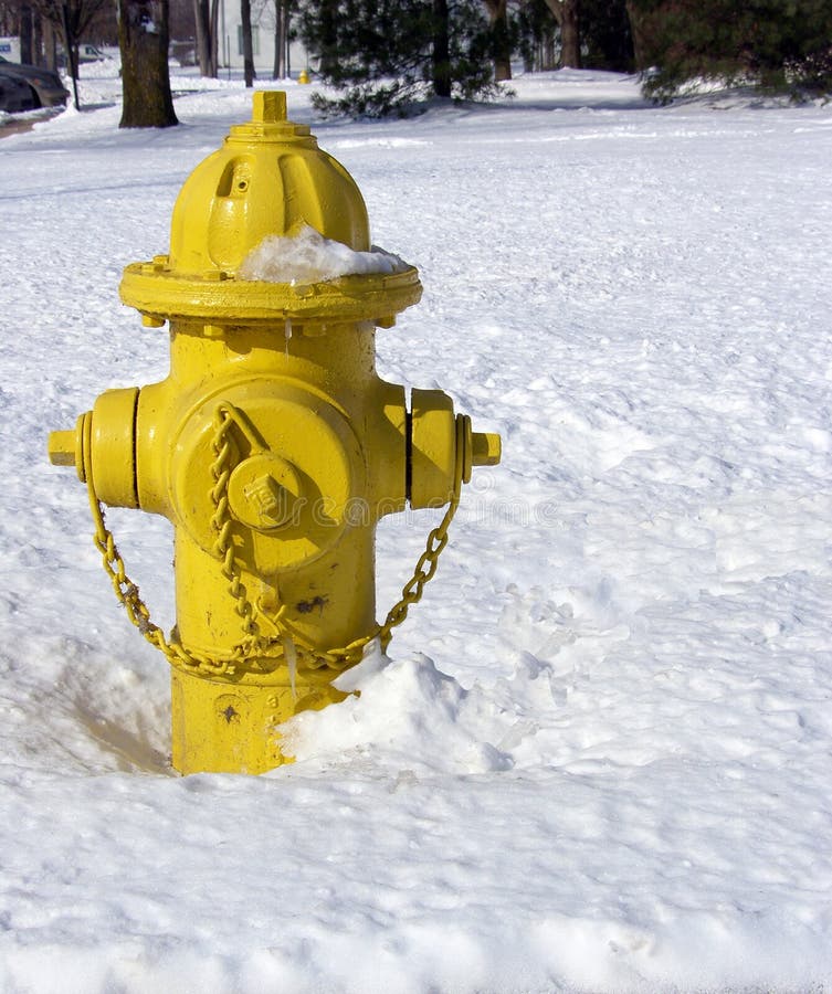 Fire Hydrant in Snow stock image. Image of copyspace - 51288199