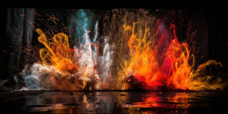 A Fire Hydrant Spewing Colored Powder into the Air. AI Generative Image ...