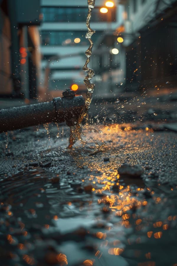 Fire Hydrant Spewing Water stock photo. Image of hydrant - 376137770