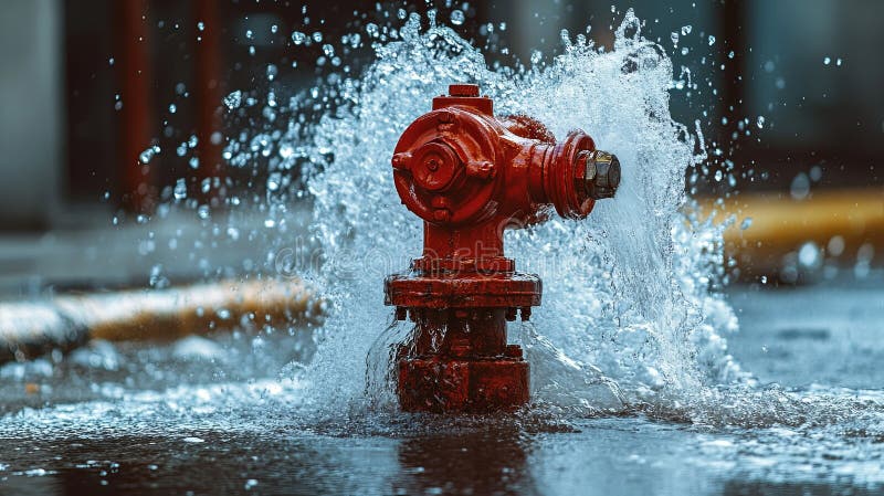 Fire Hydrant Spraying Water into Air after Crash . Stock Photo - Image ...