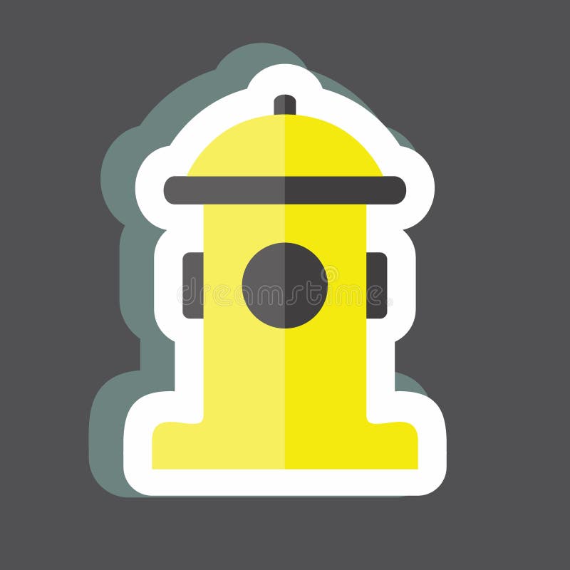 Fire Hydrant Sticker in Trendy Isolated on Black Background Stock ...