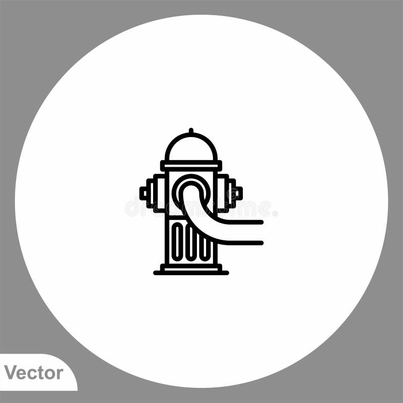 Fire Hydrant Vector Icon Sign Symbol Stock Vector - Illustration of ...