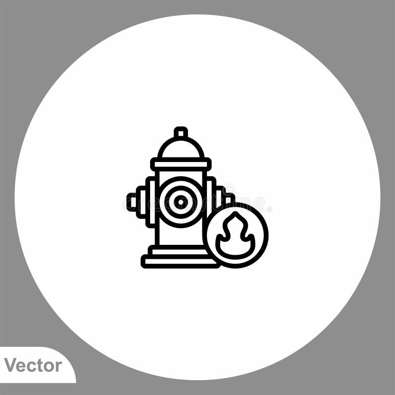 Fire Hydrant Vector Icon Sign Symbol Stock Vector - Illustration of ...