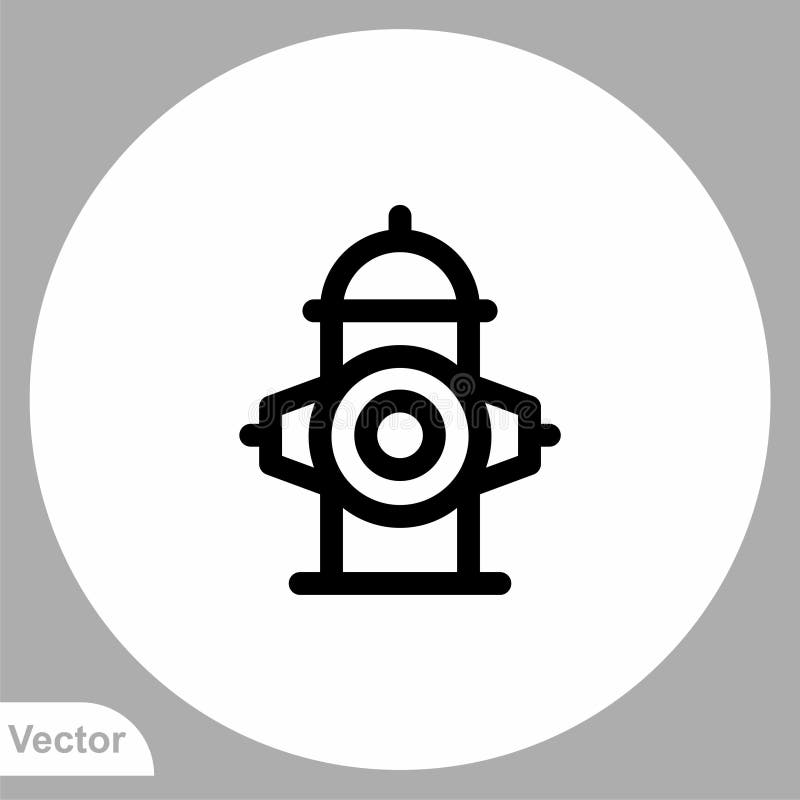 Fire Hydrant Vector Icon Sign Symbol Stock Vector - Illustration of ...