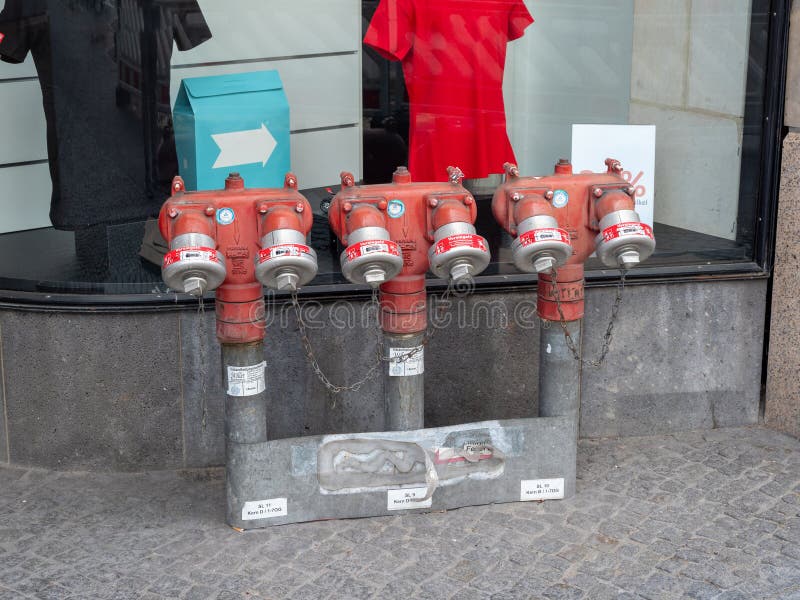 Fire Hydrant and the Walls of the Building. Stock Image - Image of ...