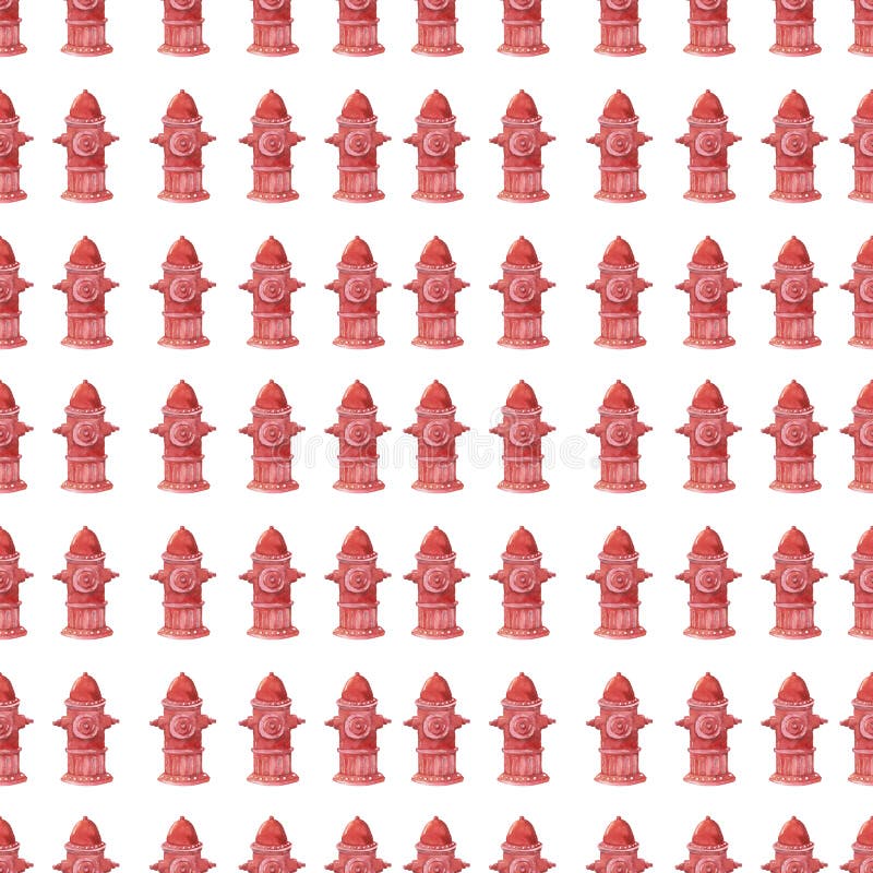 Fire Hydrant Watercolor Illustration on White Background. Fire Safety ...