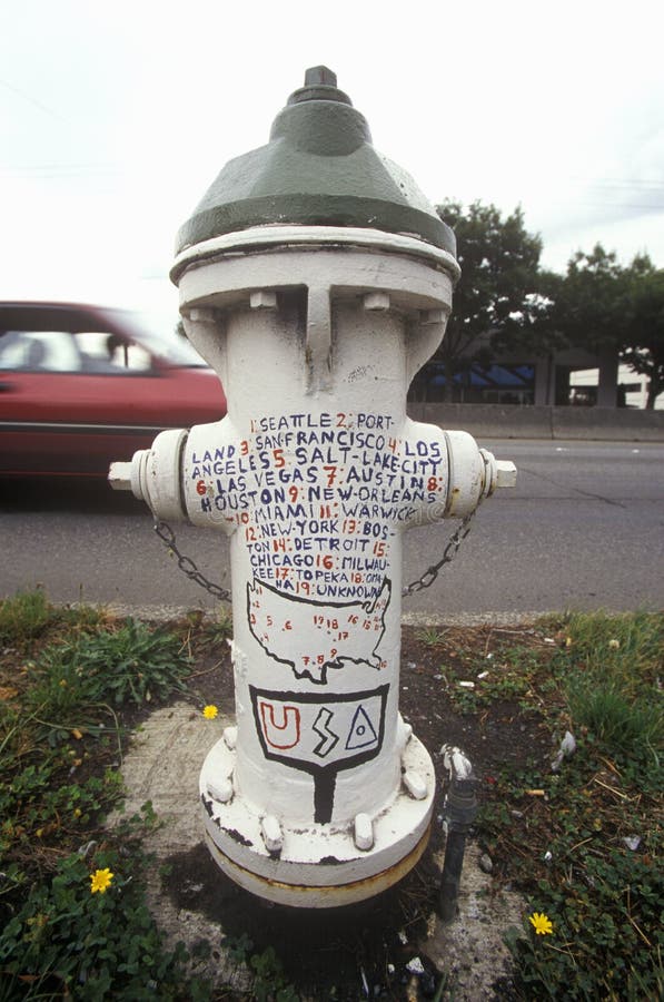 Fire Hydrant with Welcome Message Painted on, Fremont District, Seattle ...