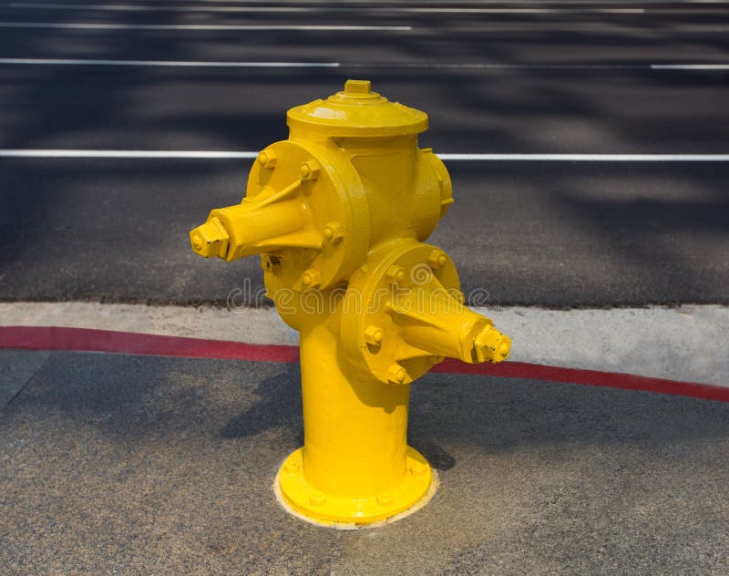 Fire Hydrant Yellow on Downtown Los Angeles Stock Photo - Image of ...