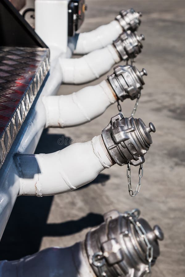 Fire Hydrants for Connection of Fire Hoses Stock Image - Image of water ...