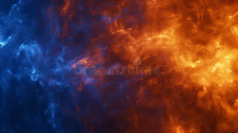 Fire and Ice Abstract Background: Hot Vs Cold Energy Concept, Blue and ...