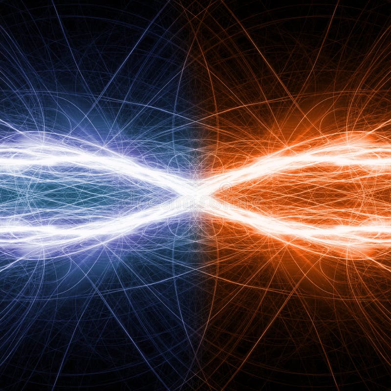 Fire and Ice Abstract Lightning Stock Illustration - Illustration of ...