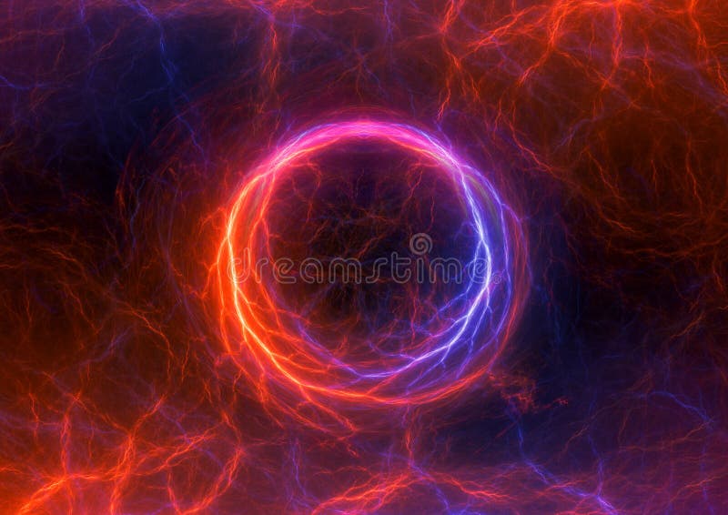 Fire and Ice Abstract Lightning Stock Illustration - Illustration of ...