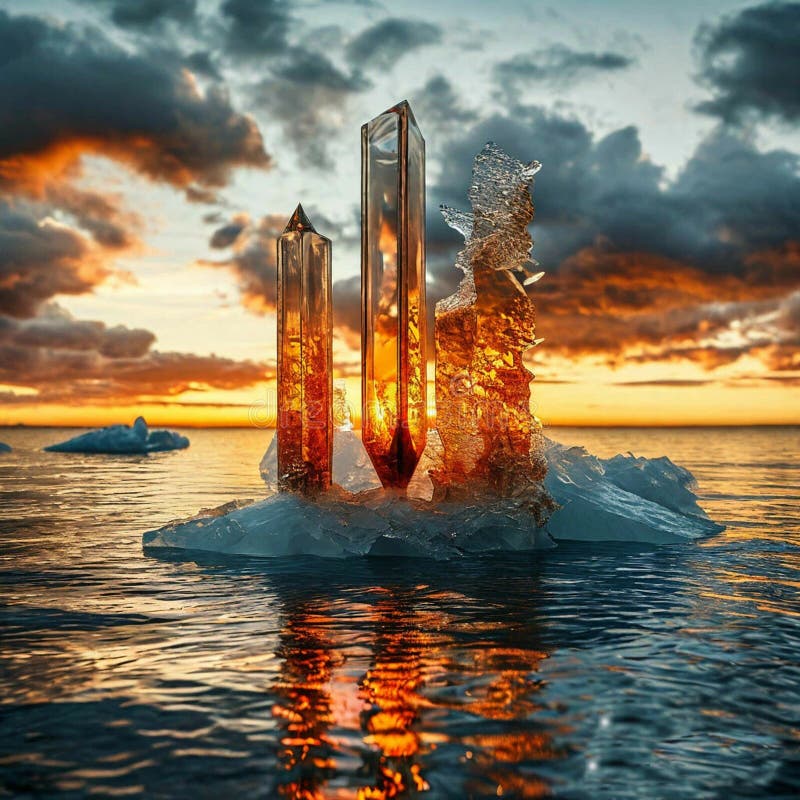 Fire in Ice stock image. Image of dusk, dawn, sunrise - 347645039