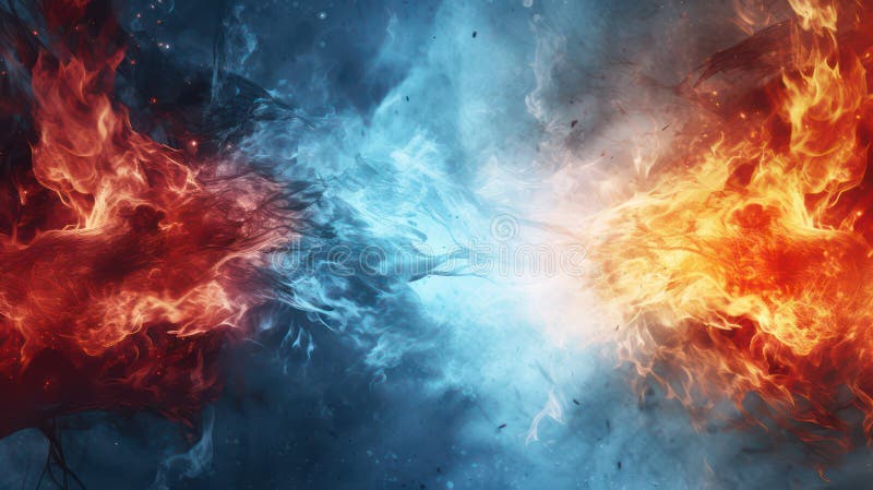 Fire and Ice Background Created with Generative AI. Burning Flames and ...