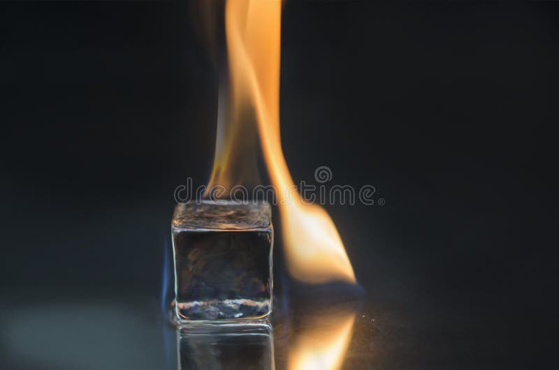 Burning ice cube stock image. Image of smoke, extraordinary - 9445817